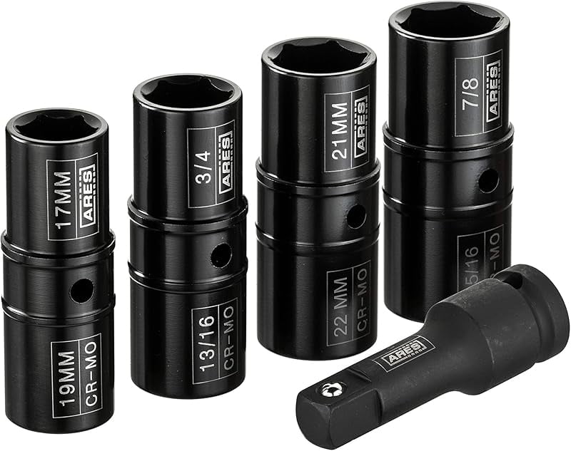 59065-6pc Half Size Lug Nut Flip Impact Socket Set - 1/2-Inch Drive ...