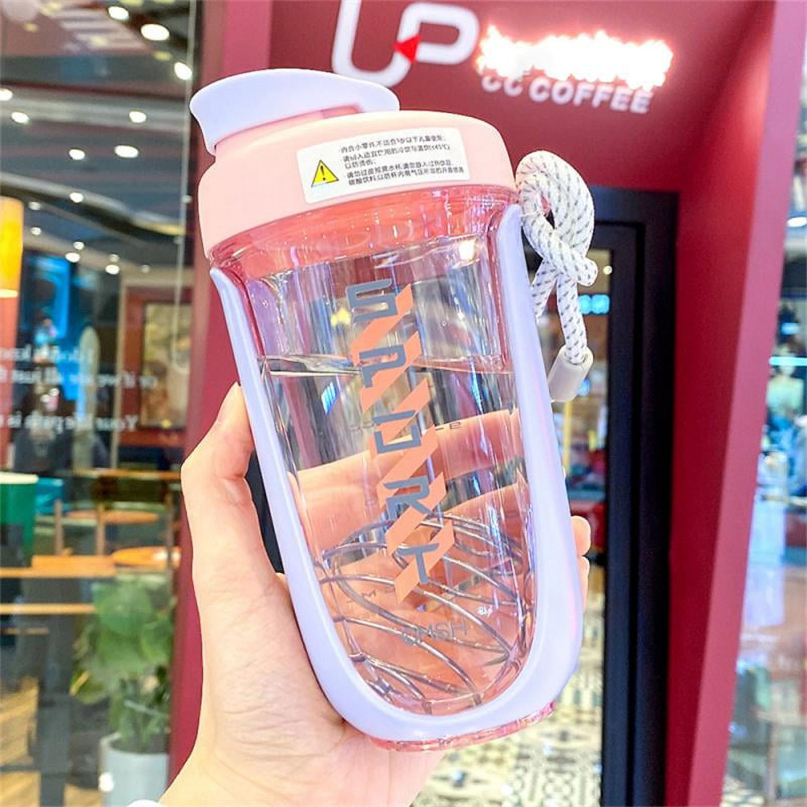 590ml Portable Kawaii Plastic Tritan Shaker Water Bottle Sports GYM ...