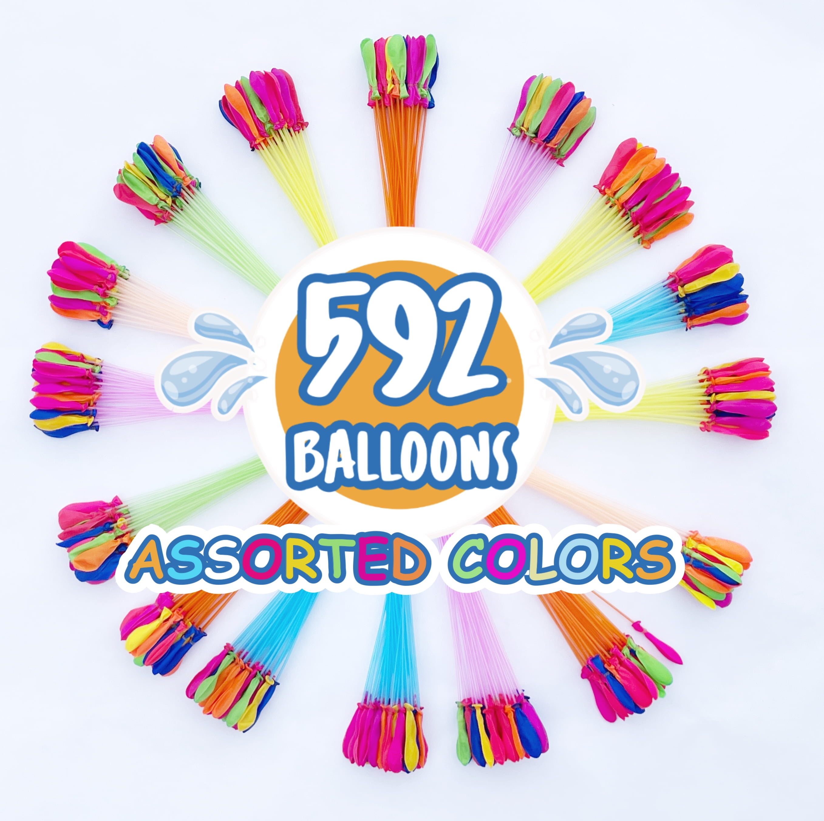 Generic Fast-Filling Self-Sealing Water Balloons, 592 Count, Assorted ...