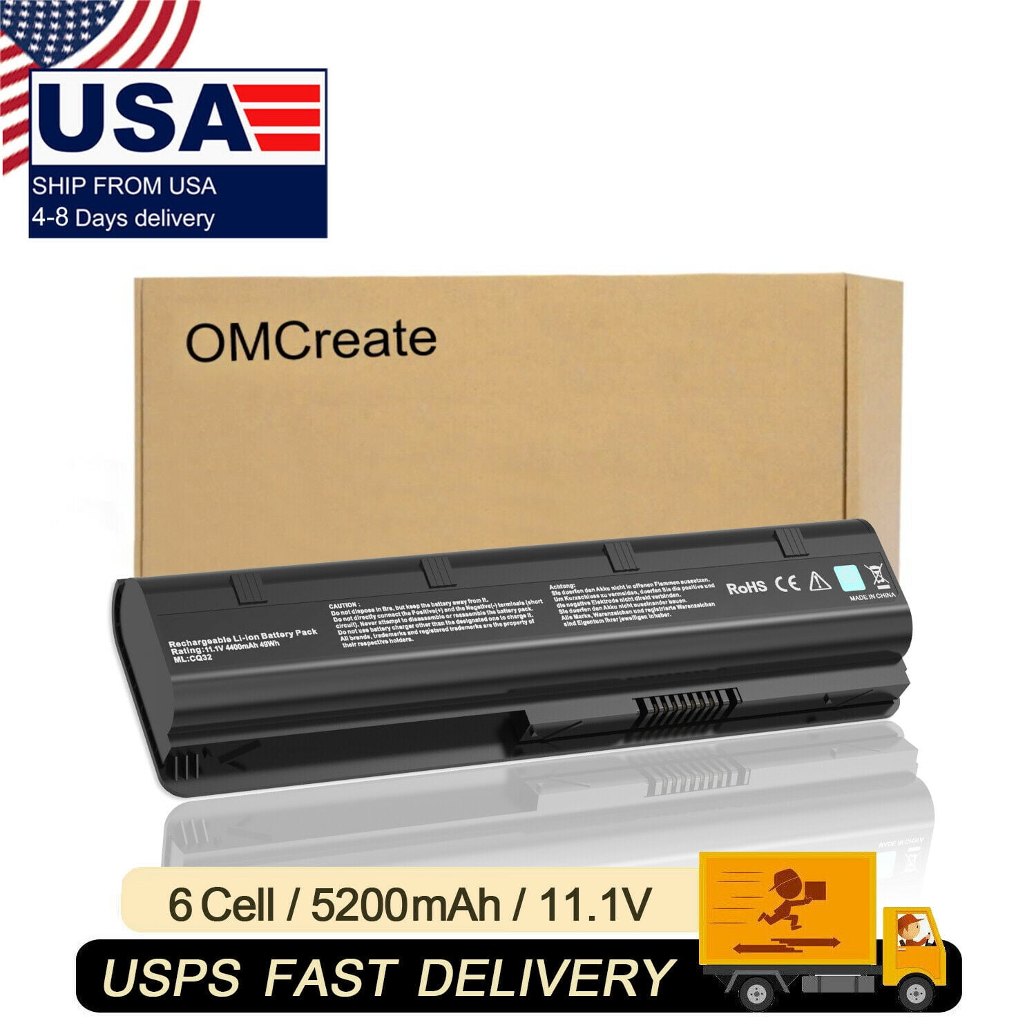 593553 001 Battery for HP Spare 593553-001 593554-001 Notebook Fast ...