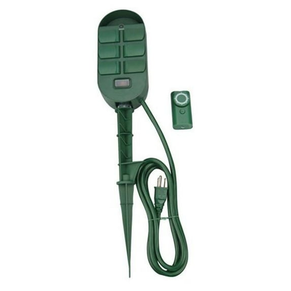 59785 6 Outlet Power Stake Built in Timer & Remote - Walmart.com