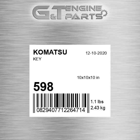 598 KEY fits KOMATSU (New OEM) - Walmart.com