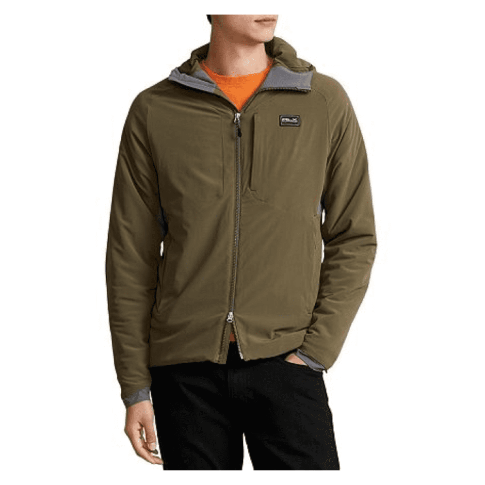 $598 RLX Ralph Lauren Men's, Stretch Ripstop Hooded Jacket, Green, S ...