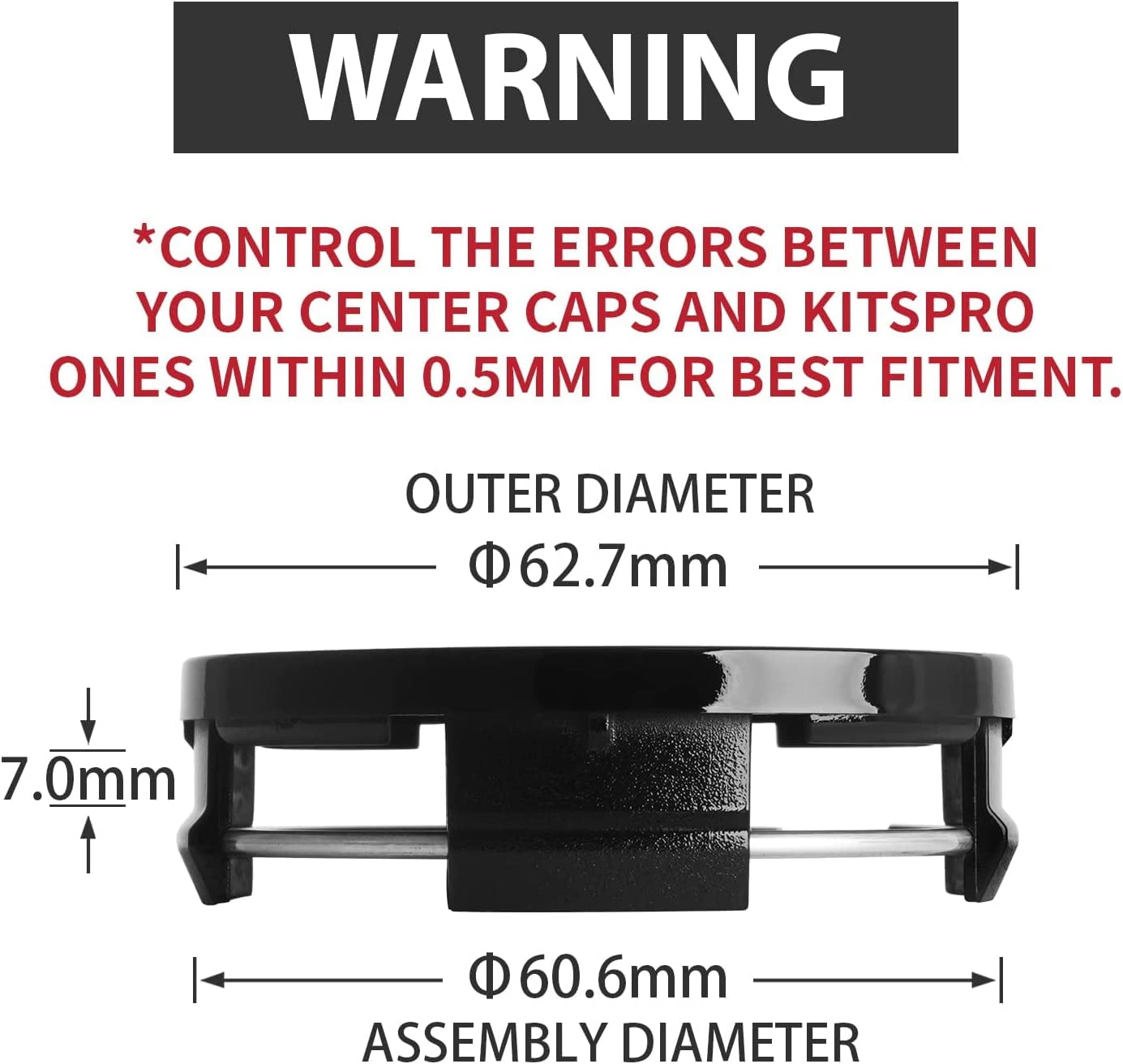 59MM 2.3 Inch Wheel Center Caps Rim Wheel Center Hub Caps, Pack of 4 ...