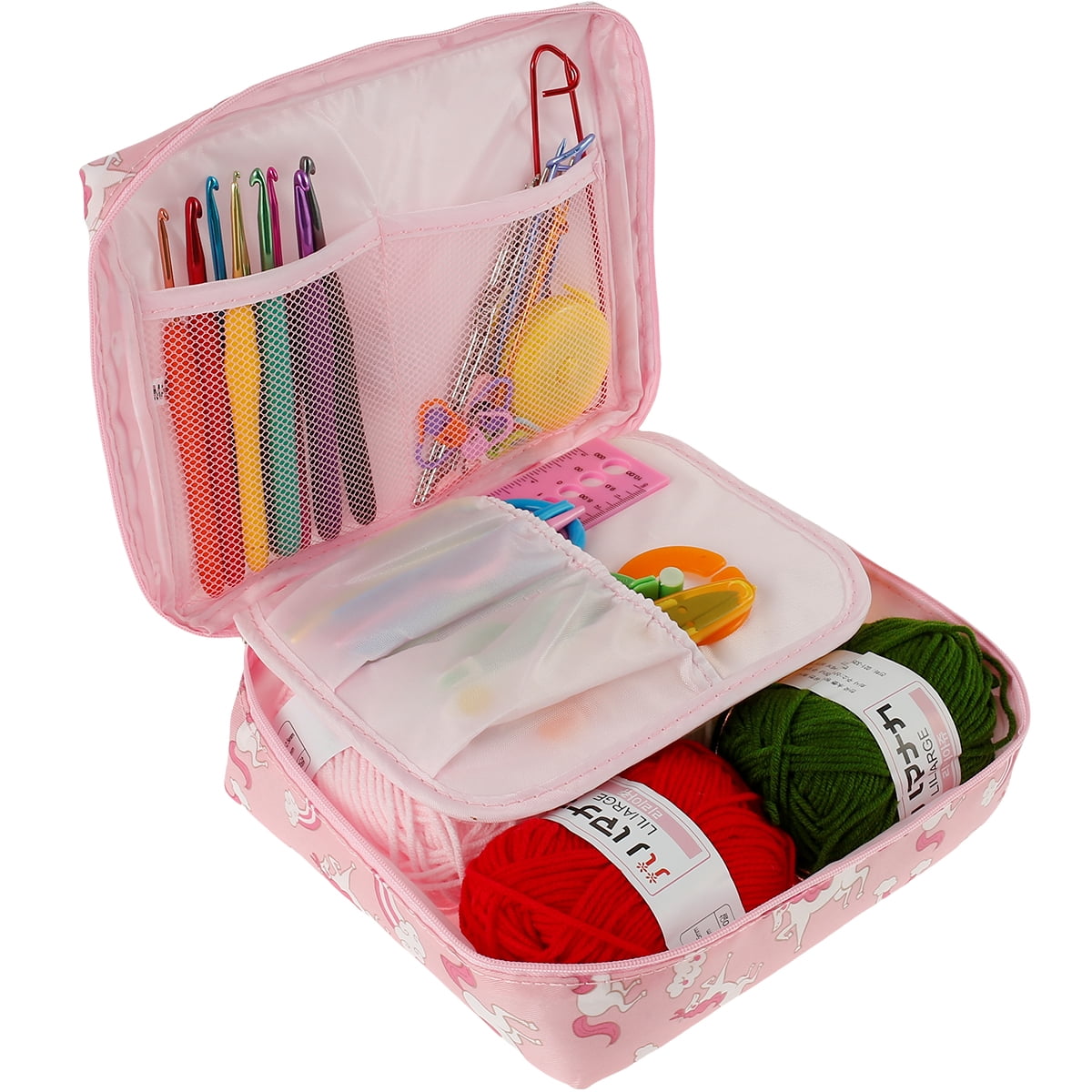 59Pcs Crochet Hooks Kit Knitting Starter Kit for Adults Ergonomic Crochet Soft Grip Handle ...