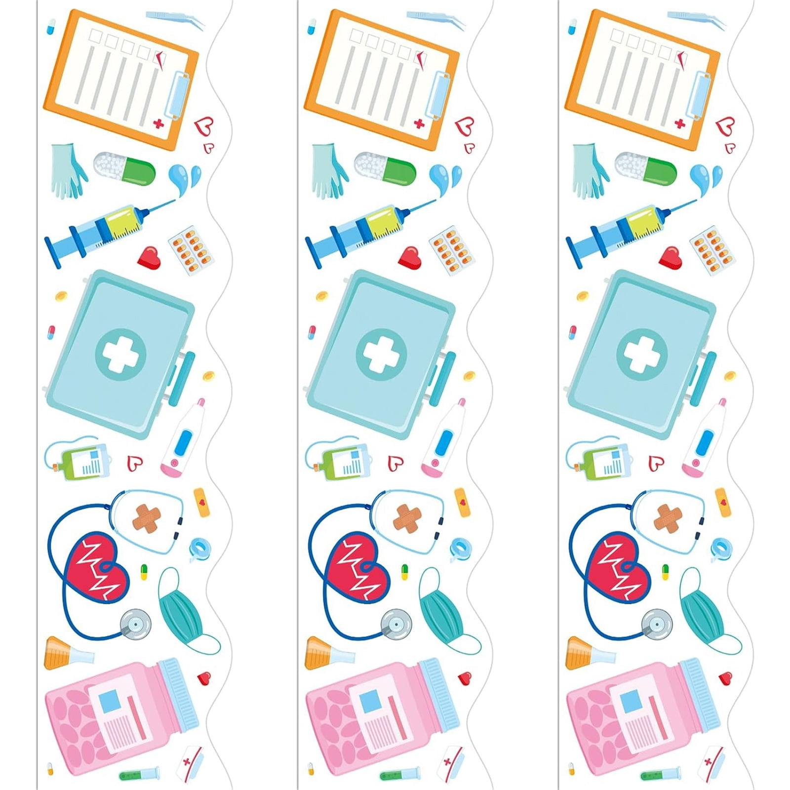 59ft Long Healthcare Themed Border Sticker Nurse Day Border Trim ...