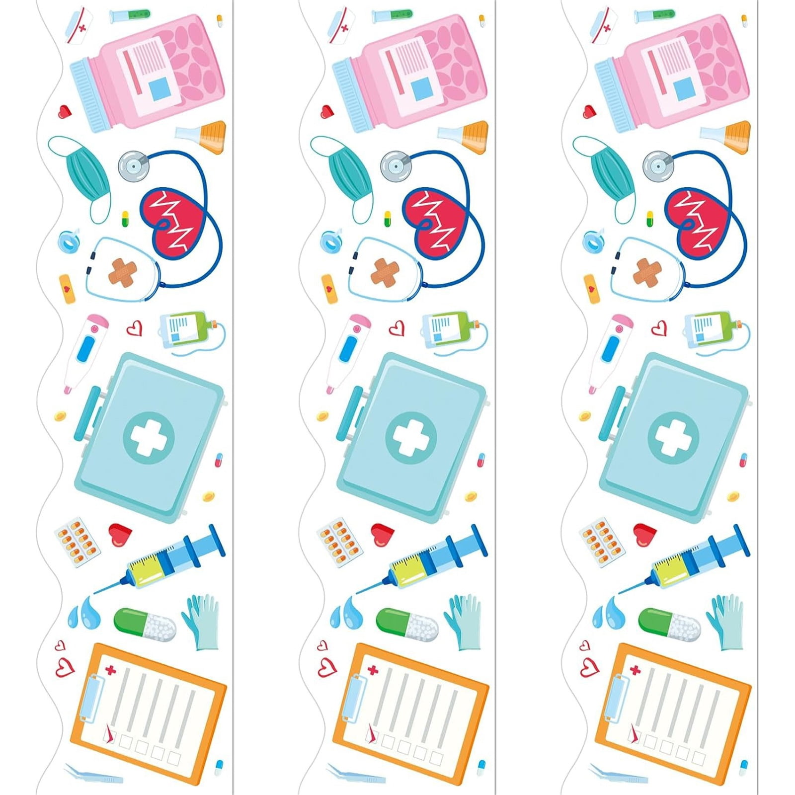 59ft Nurse Day Themed Borders Sticker for Wall Decoration Healthcare ...