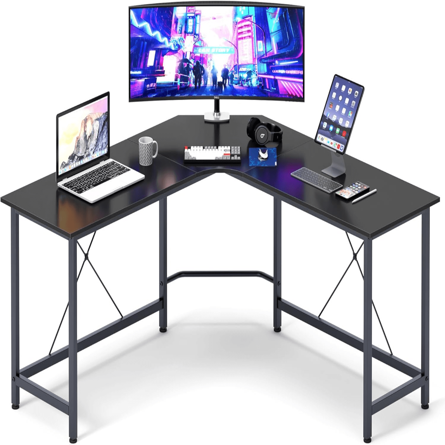 59inches x 59inches L Shaped Desk Computer Desk Multifunctional L Desk ...