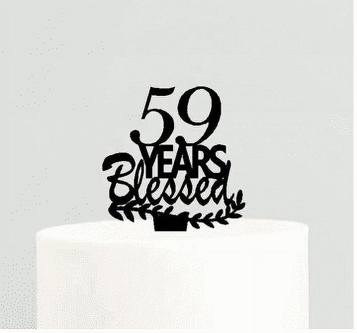 59th Birthday / Anniversary Blessed Years Cake Decoration Topper ...