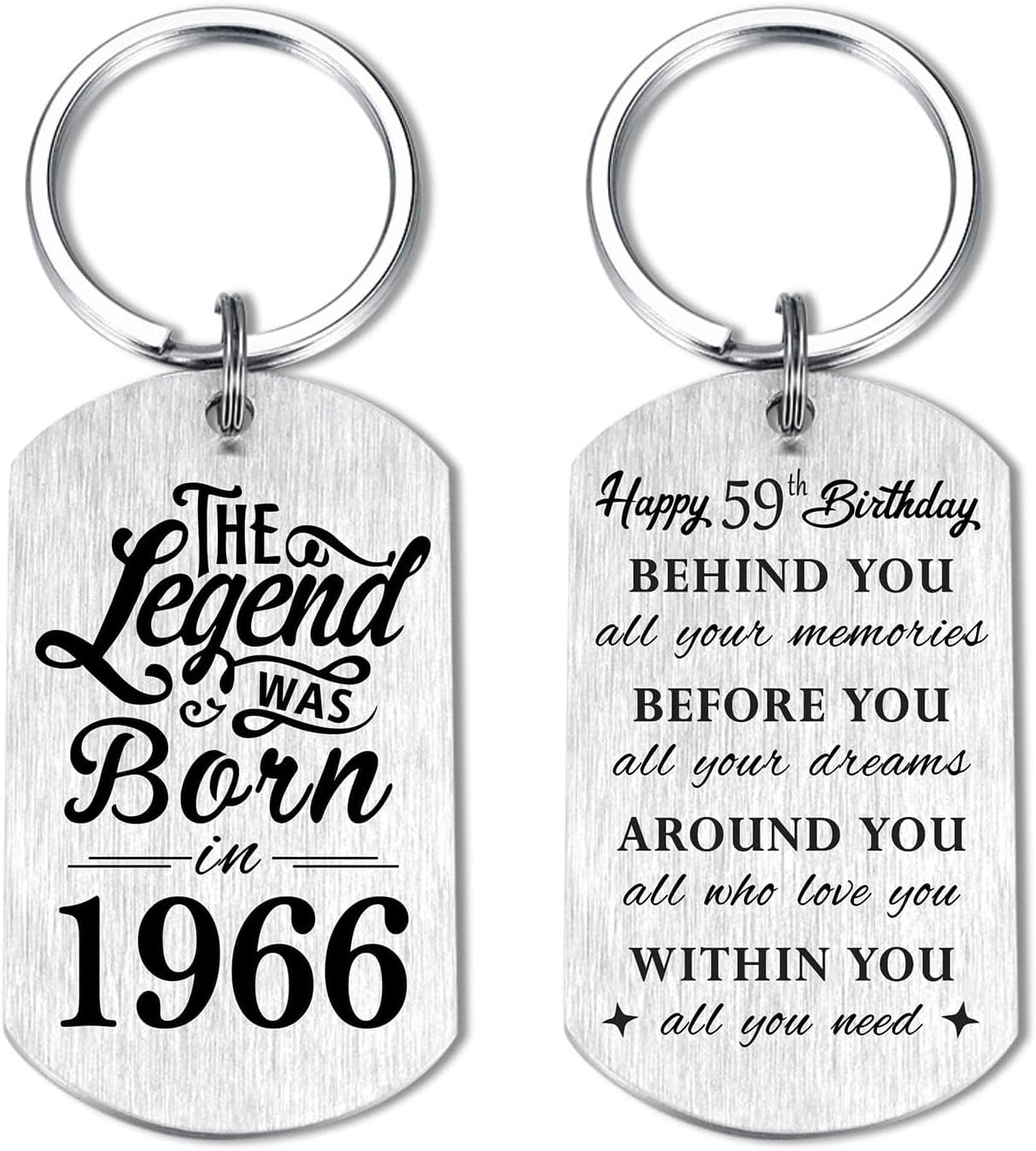 59th Birthday Gifts for Men 1966, Happy 59th Birthday Keychain, 59 Year ...