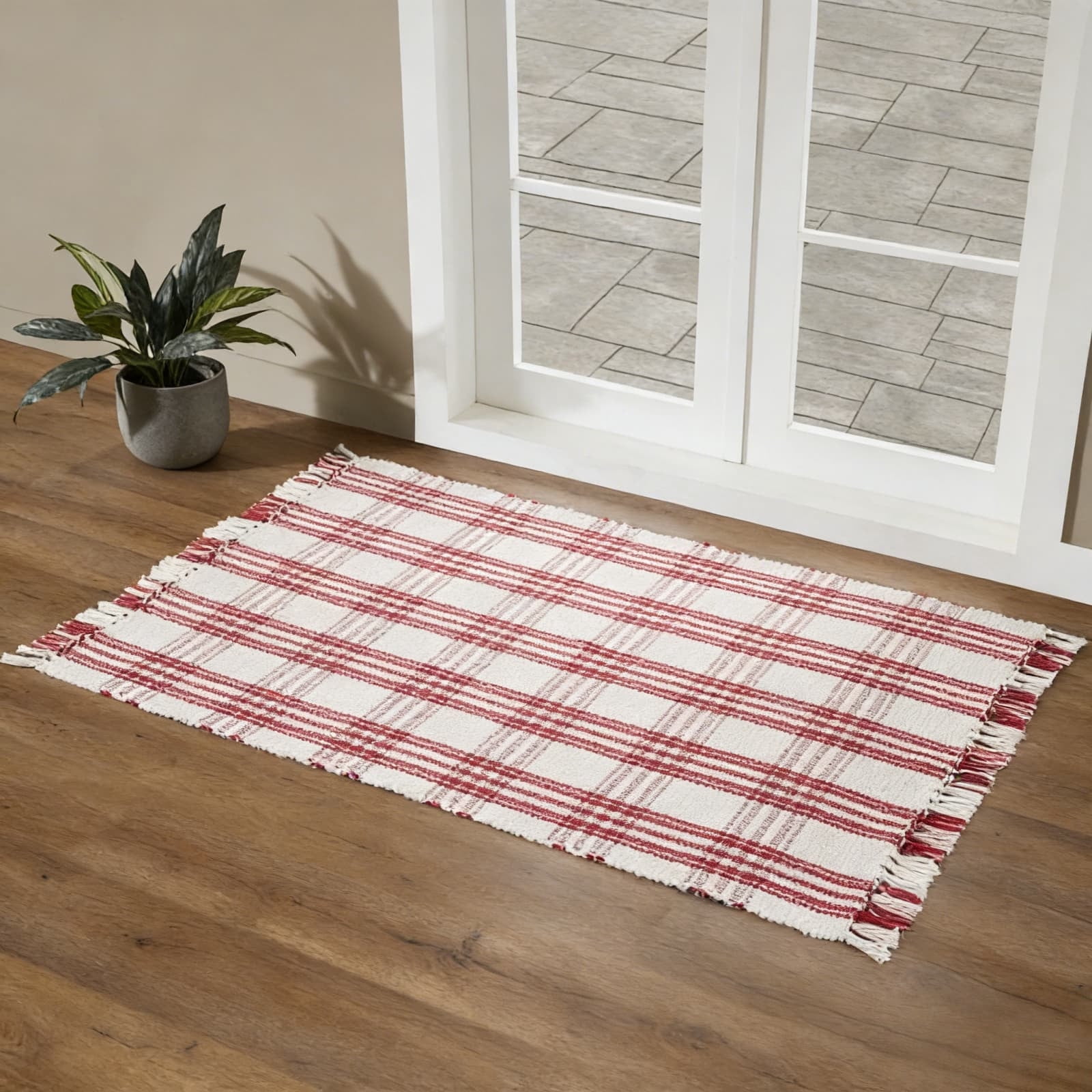 59x35in Classic Plaid Decorative Area Rug 150x90CM Hand Woven Floor Mat ...