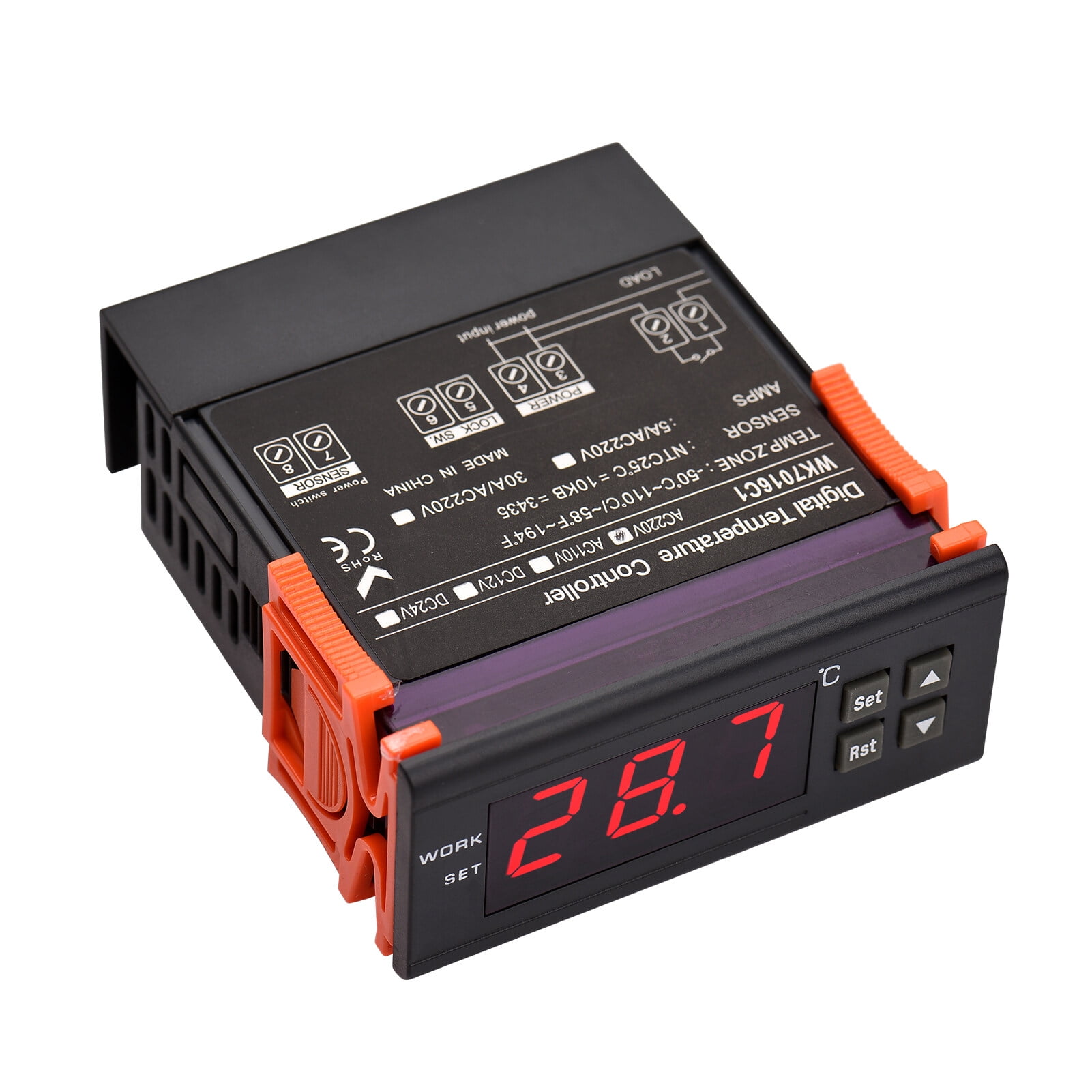 5A Digital Temperature Controller WK7016C1 Intelligent Temperature ...
