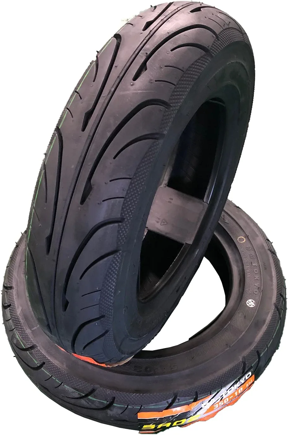 5A TOKYO 5A02 Set of 2 Scooter Tubeless Tires 130/70-12, Front/Rear ...