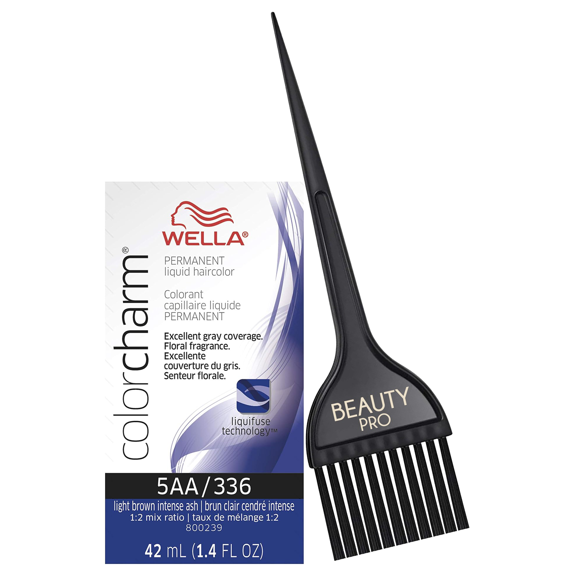 5AA / 336 Light Brown Intense Ash, Wella ColorCharm Permanent Liquid ...