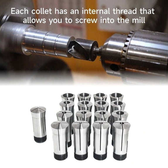 5C Collet Set 17-Piece 1/8-1-1/8 Inch Replacement for CNC Milling ...