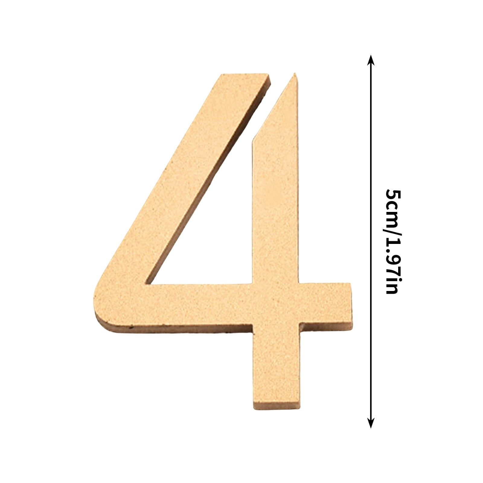 5CM 4 5Cm Acrylic Gold Number Plates 3D Engraved Digit 4 Stylish ...