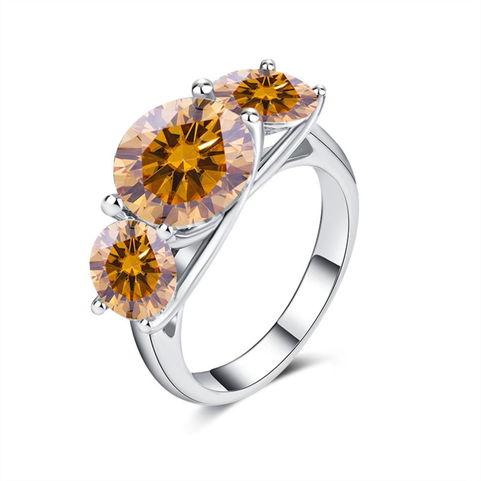 5CTTW Moissanite Rings for Women D Color VVS1 3 Stone Engagement Ring ...