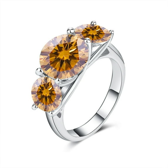 5CTTW Moissanite Rings for Women D Color VVS1 3 Stone Engagement Ring ...