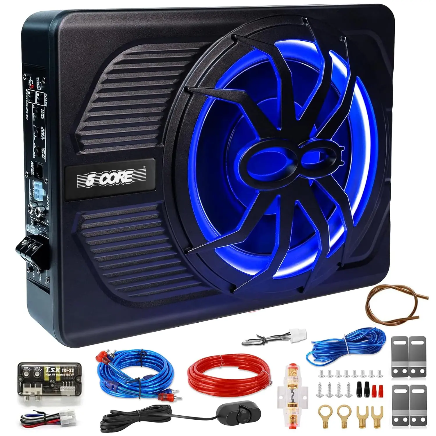 5Core 10 inch Slim Under Seat Car Audio Subwoofer 800W Built in ...