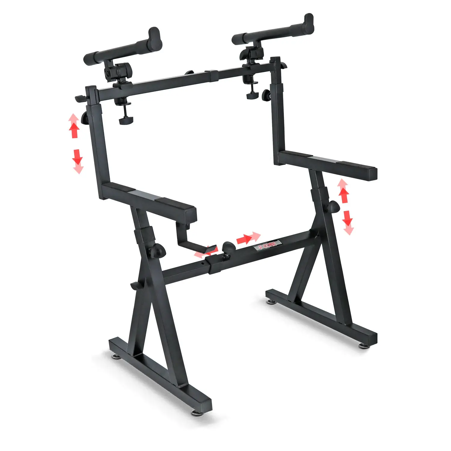 5 CORE Adjustable 2-Tier Keyboard Stand, Z-Style, Heavy Duty, Foldable ...