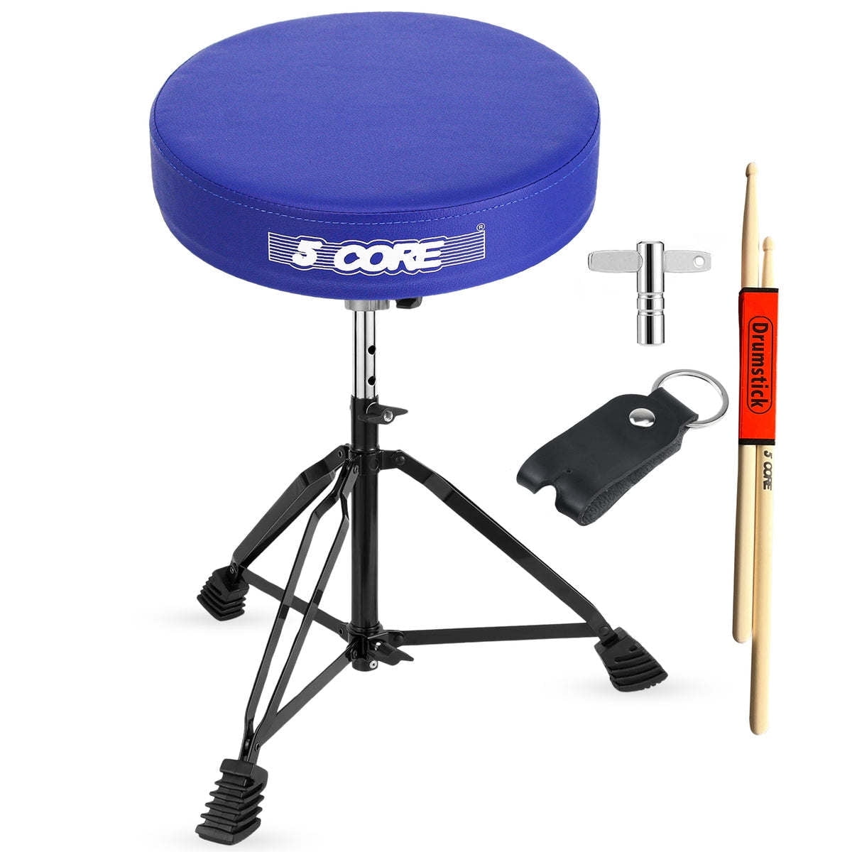 5Core Drum Throne Padded Guitar Stool Adjustable Drummer Seat for ...