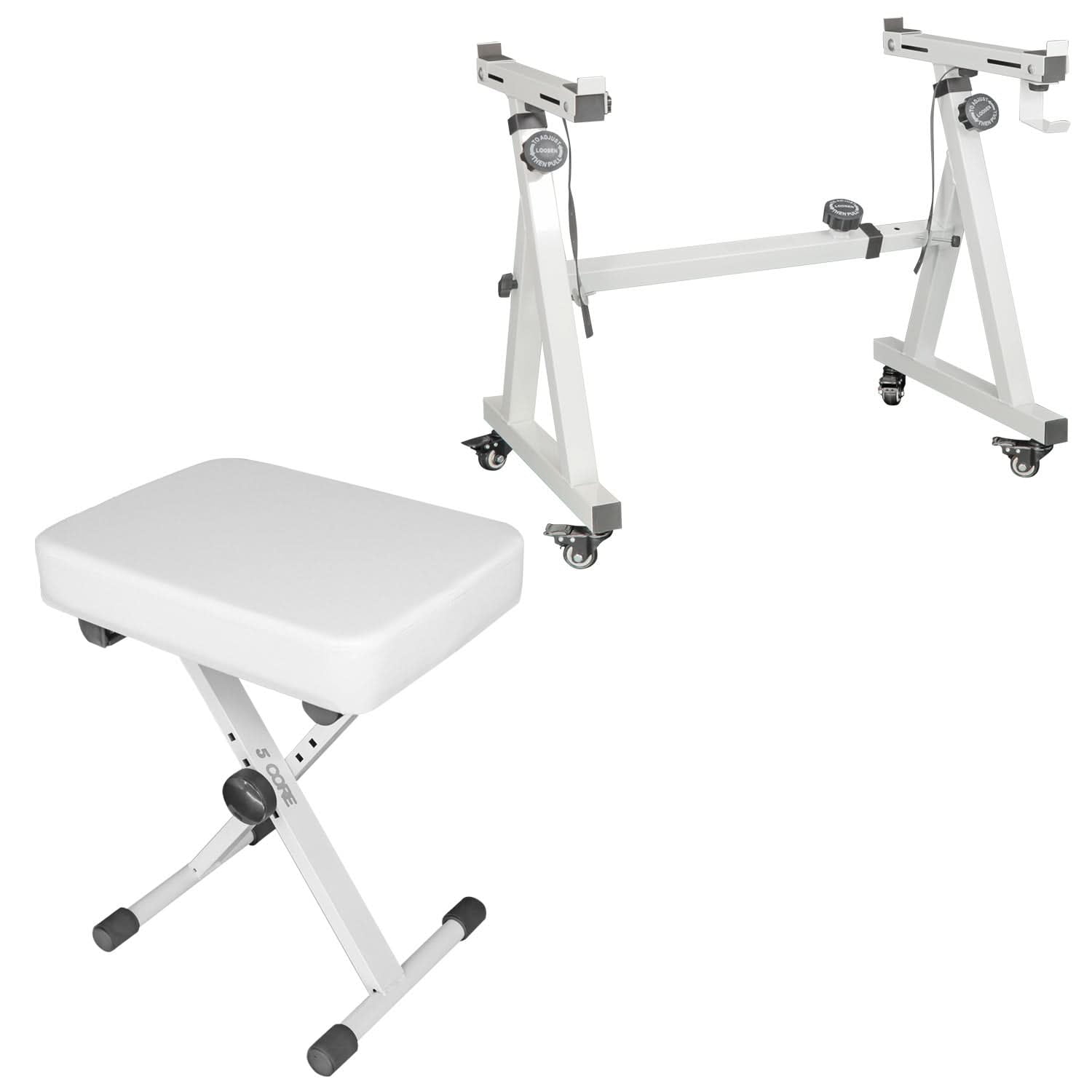 5Core Keyboard Stand Adjustable z Style Piano Riser + Keyboard Piano ...