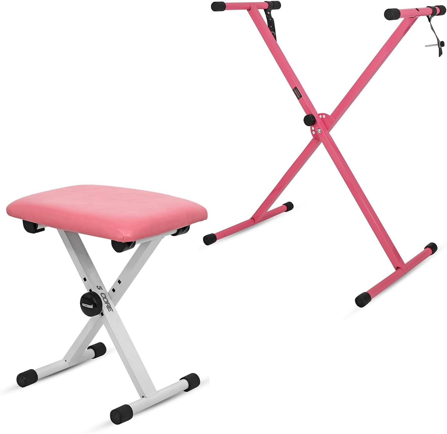 5Core Keyboard Stand Single X Style Adjustable Piano Riser + Keyboard ...