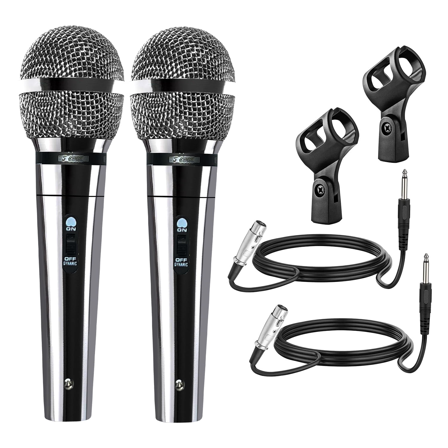 5Core XLR Microphone Dynamic Mic Karaoke Singing Studio Mics Handheld ...
