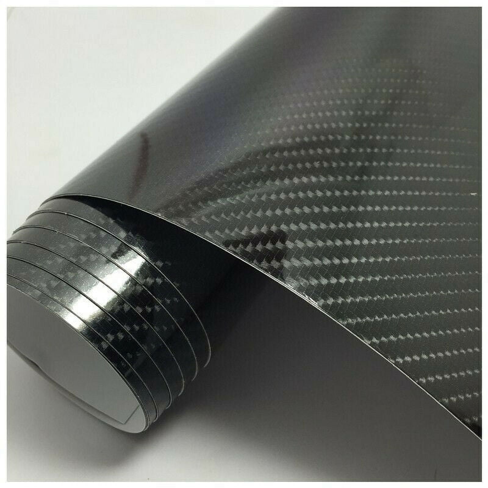 5D 6D Black Gloss Carbon Fiber Car Vinyl Wrap Sticker Decal Film Bubble ...