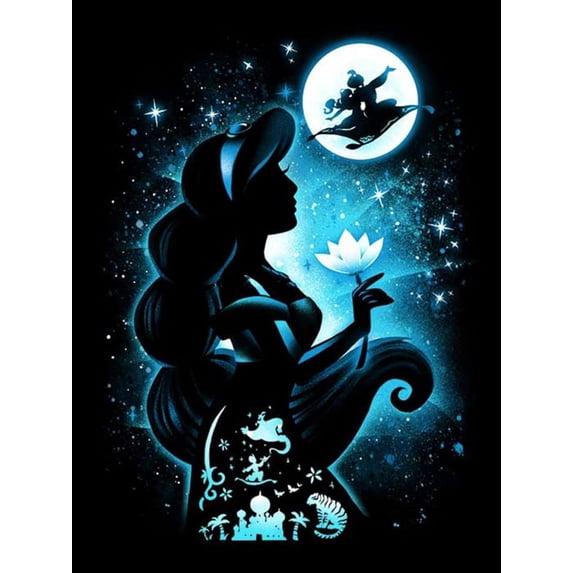 5D Aladdin Diamond Painting Kits for Adults Jasmine Diamond Art Paint ...