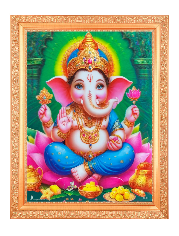 5D Baby Ganesha Wall Art, Adorable Hindu God Frame, Ganesh Ji for Kids ...