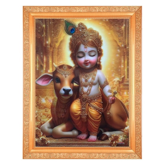 5D Bal Krishna Photo Frame, Religious Wall Frame For Your Living Room ...