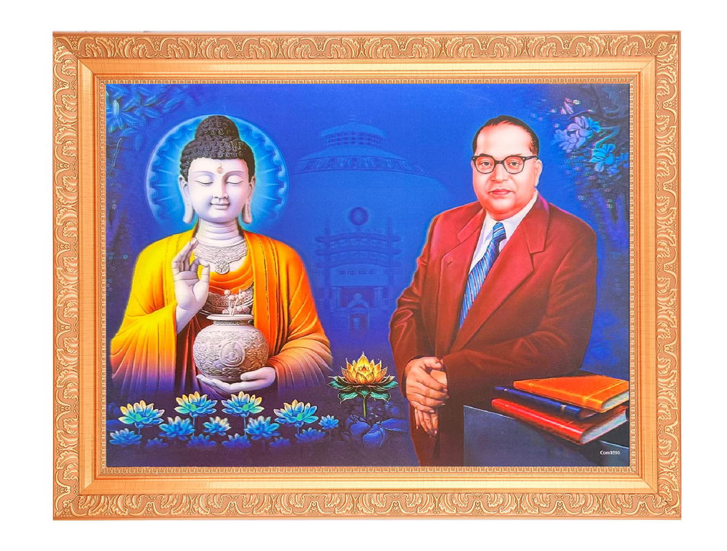 5D Buddha With Ambedkar Jai Bhim Art Frame, Social Justice Home Decor ...