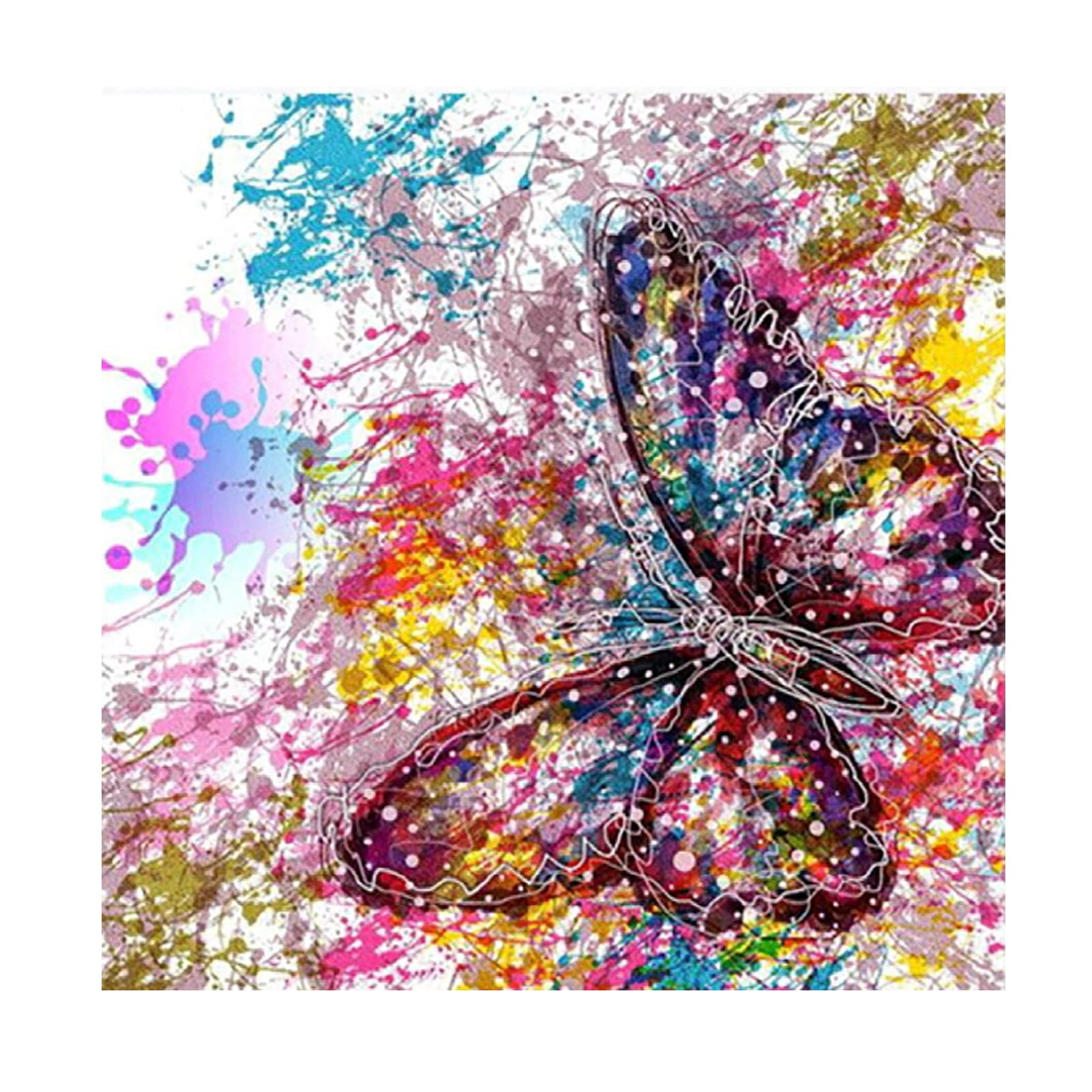 5D Butterfly Rhinestone Painting DIY Color Ink Splash Rhinestone ...