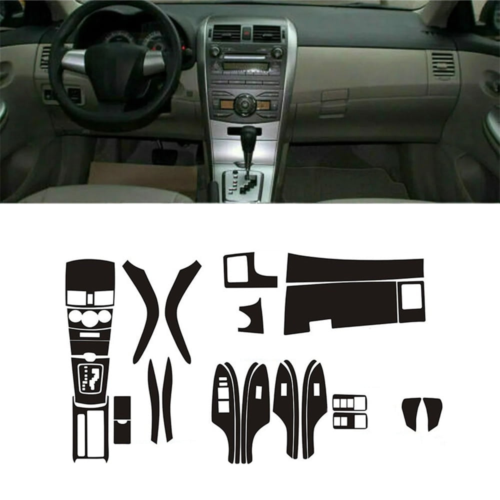 5D Carbon Fiber Look Car Center Console Stickers Trim For Toyota ...