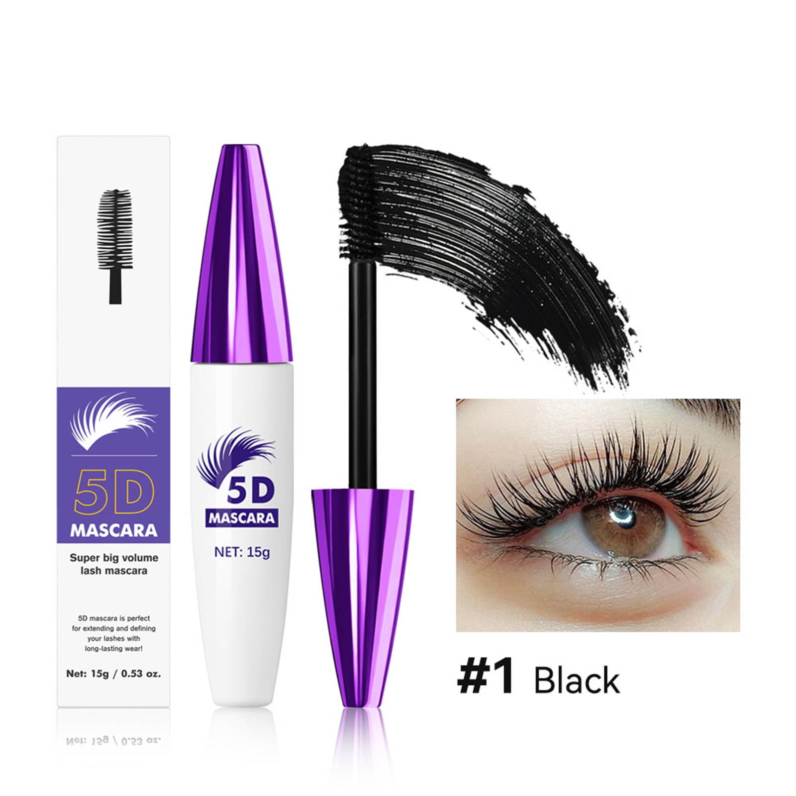 5D Colored Mascara Volume and Length,colorful Waterproof Smudge-proof Mascara for Eyelashes ...