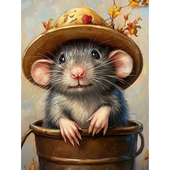 5D Cute Rat Diamond Art 12x16 Inch Full Drill Diamond Painting Kits for ...