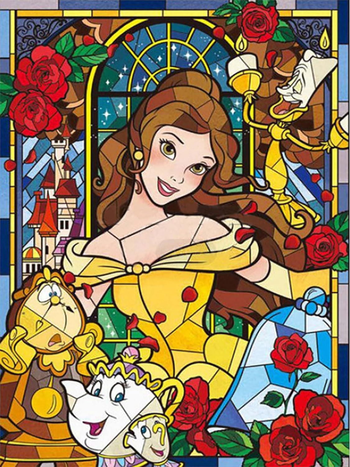 5D DIY Belle Princess Diamond Painting Kits for Adults Kids, Full Drill ...