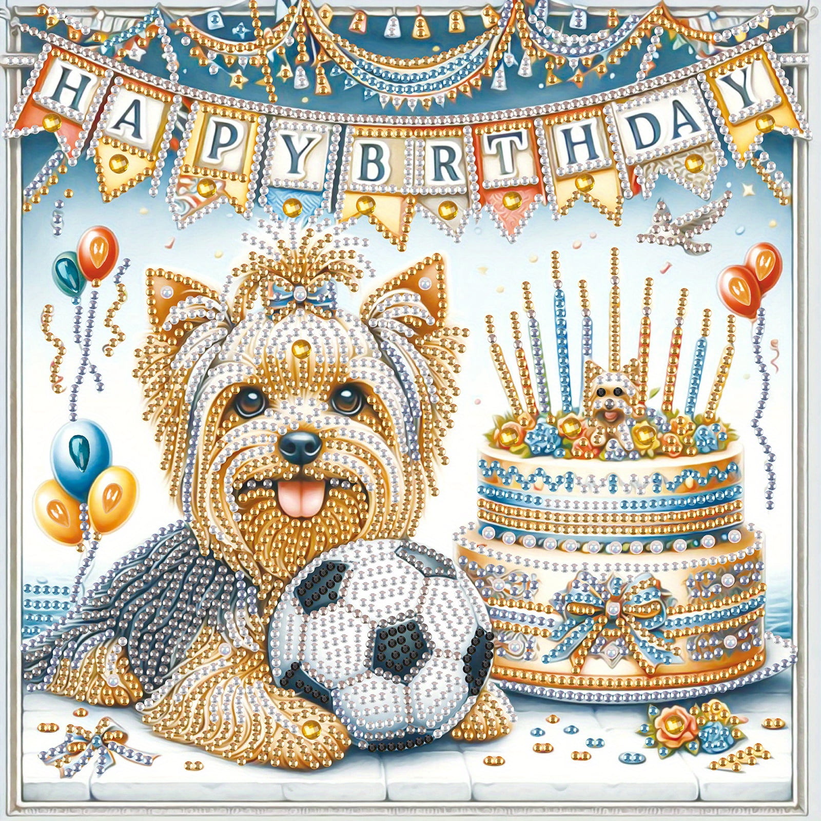 5D DIY Diamond Art Painting Kit, Happy Birthday Puppy Special Shape ...