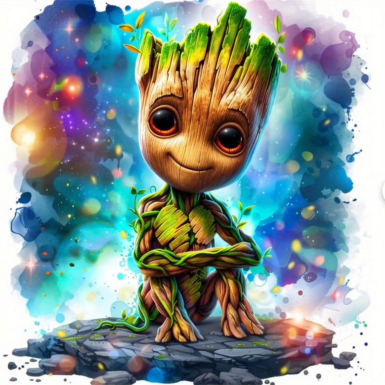 5D DIY Diamond Full Diamond Grute Cute Cartoon Tree Man Groot Diamond ...