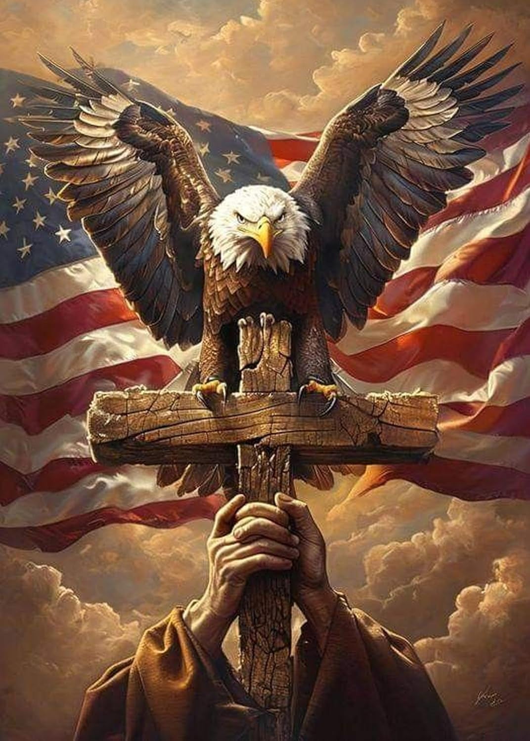 5D DIY Diamond Painting Kit "4th of July, Patriotic Stars and Stripes ...