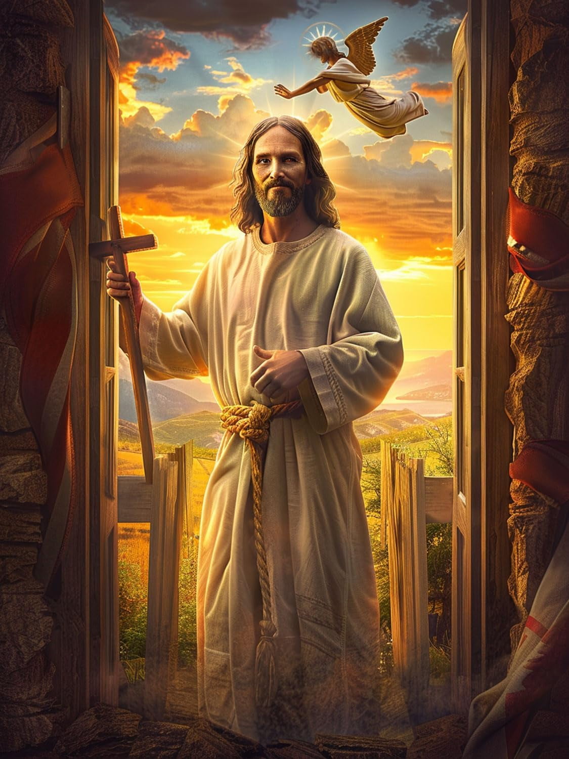 5D DIY Diamond Painting Kit (Adults) - "Religious, Jesus holding a ...