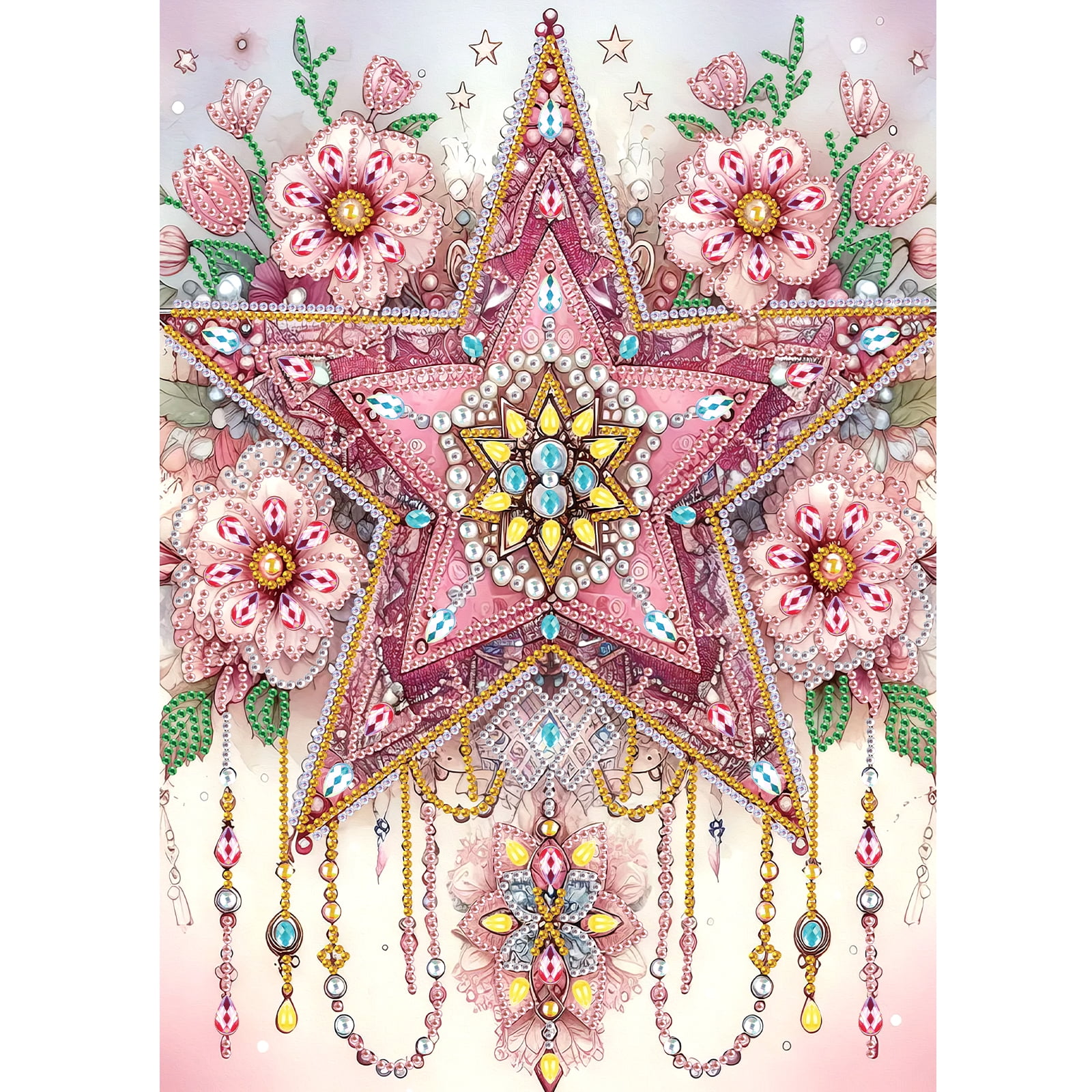 5D DIY Diamond Painting Kit, Five-pointed Star Pattern Home Decor ...