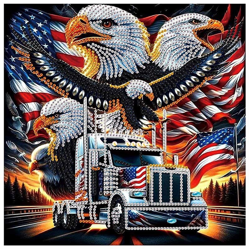 5D DIY Diamond Painting Kit, Independence Day Eagle Handcrafted ...