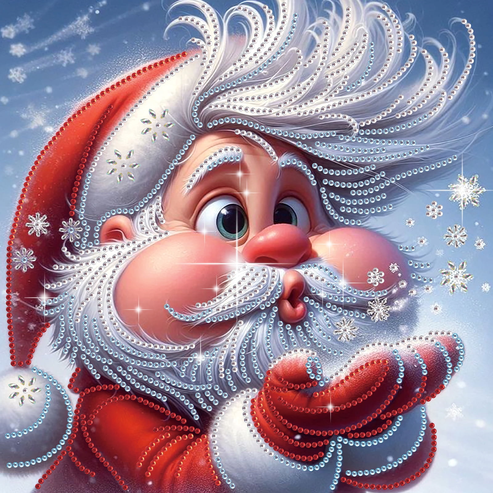 5D DIY Diamond Painting Kit Santa Claus Theme Unique Diamond Shapes ...
