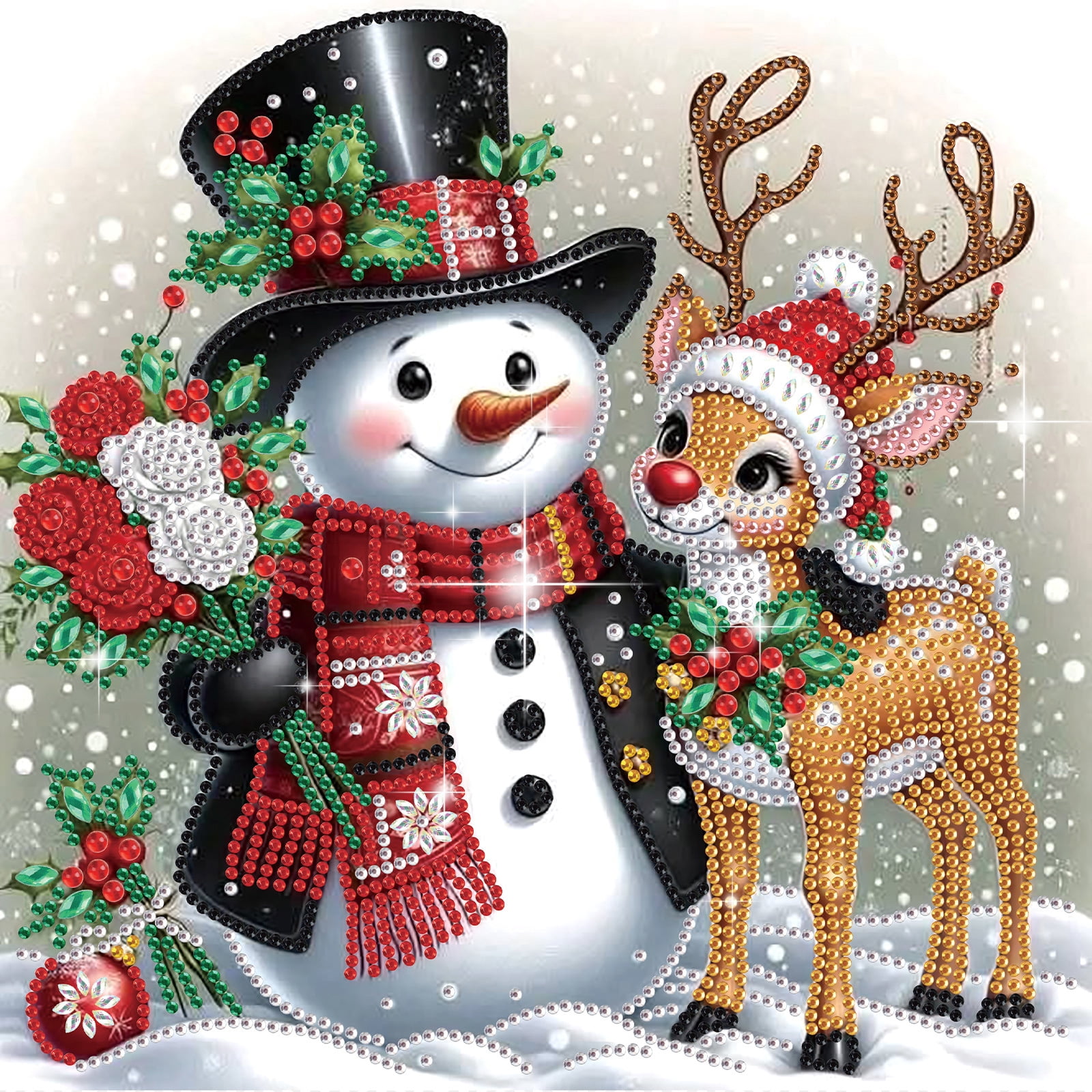5D DIY Diamond Painting Kit Snowman Christmas Reindeer with Unique ...