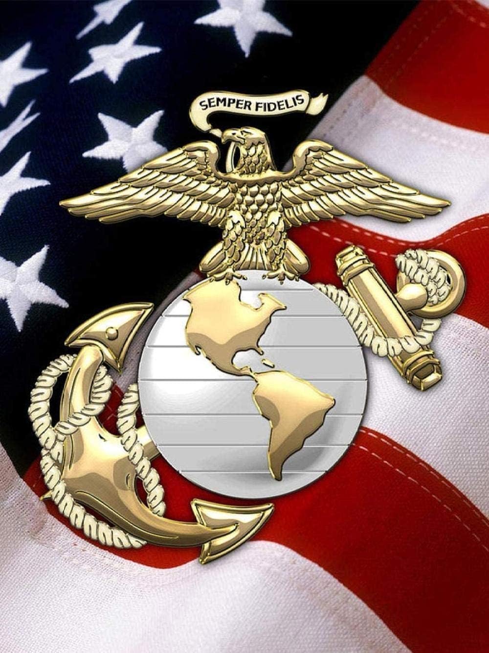 5D DIY Diamond Painting Kit "U.S. Marine Corps" Round Diamond Art ...