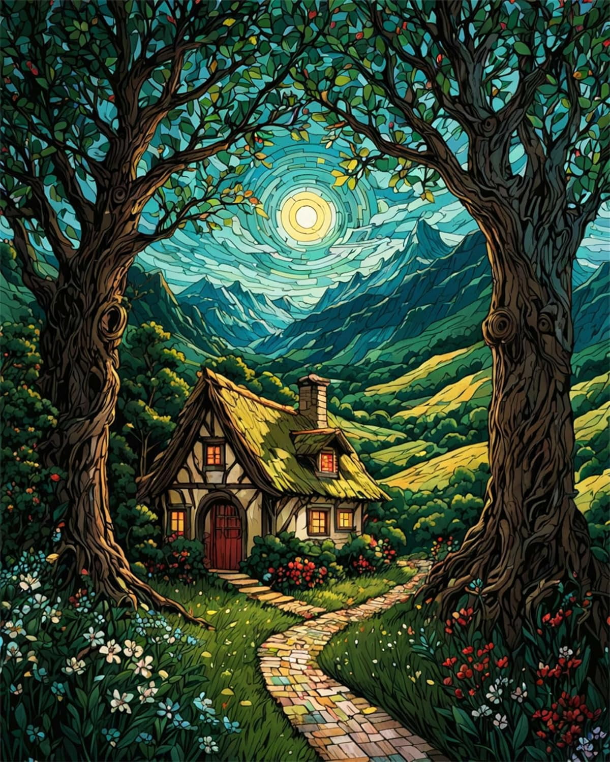 5D DIY Diamond Painting Set (Adult) - "Moon Forest" Beginner Diamond ...