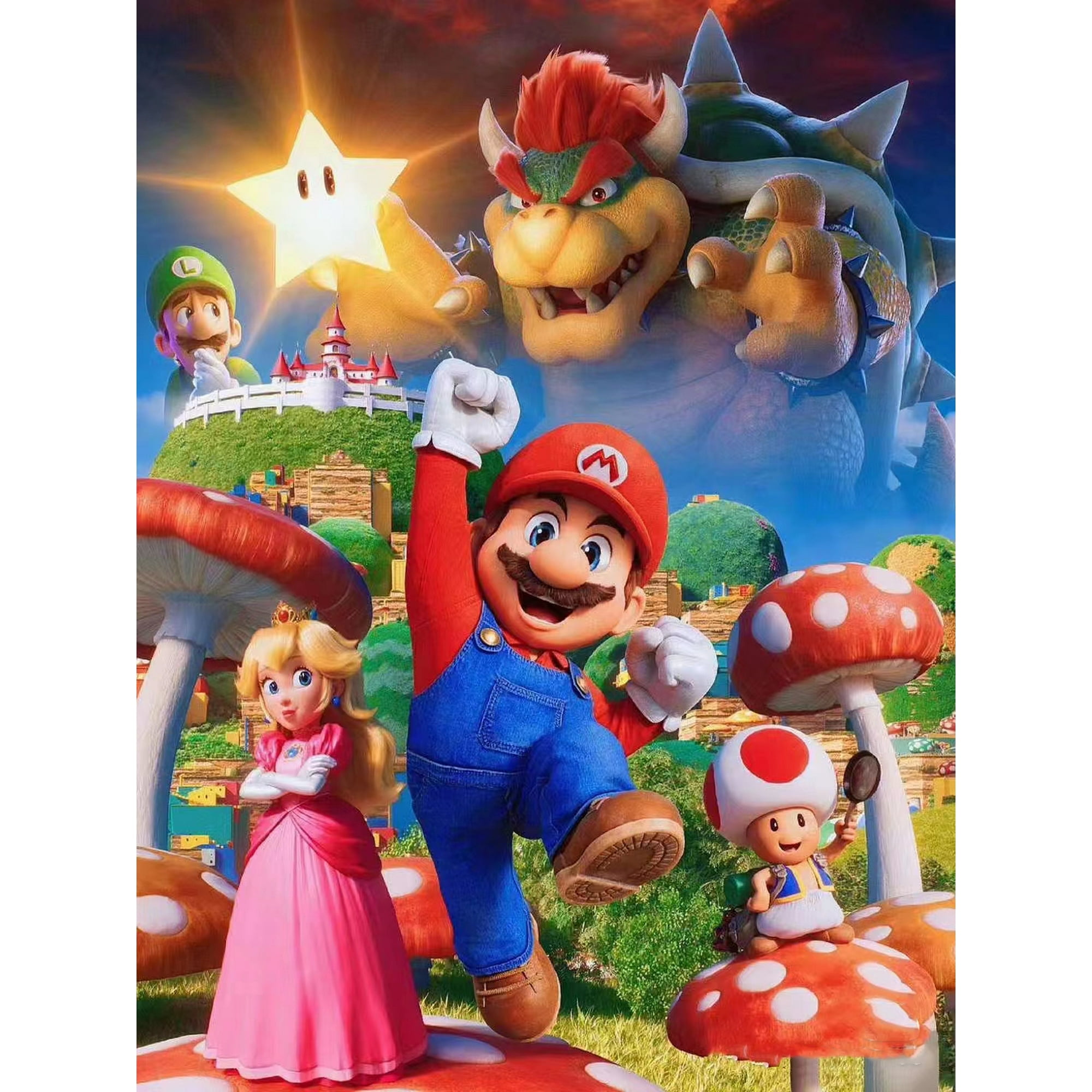 5D DIY Mario Diamond Painting by Number Kit for Adult, Full Drill ...