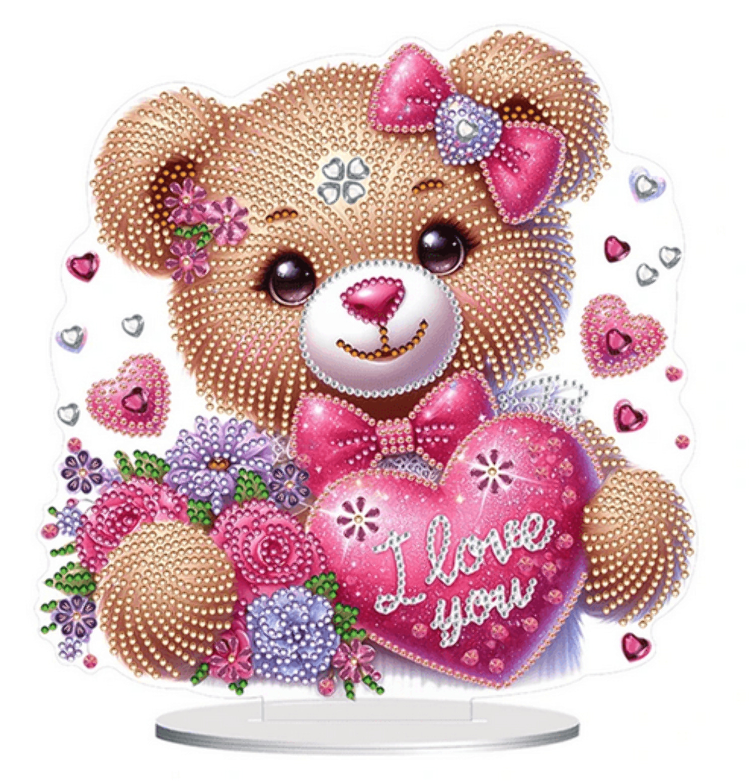 Syntego 5D DIY Heart Teddy Bear Diamond Painting Kit Table Top ...